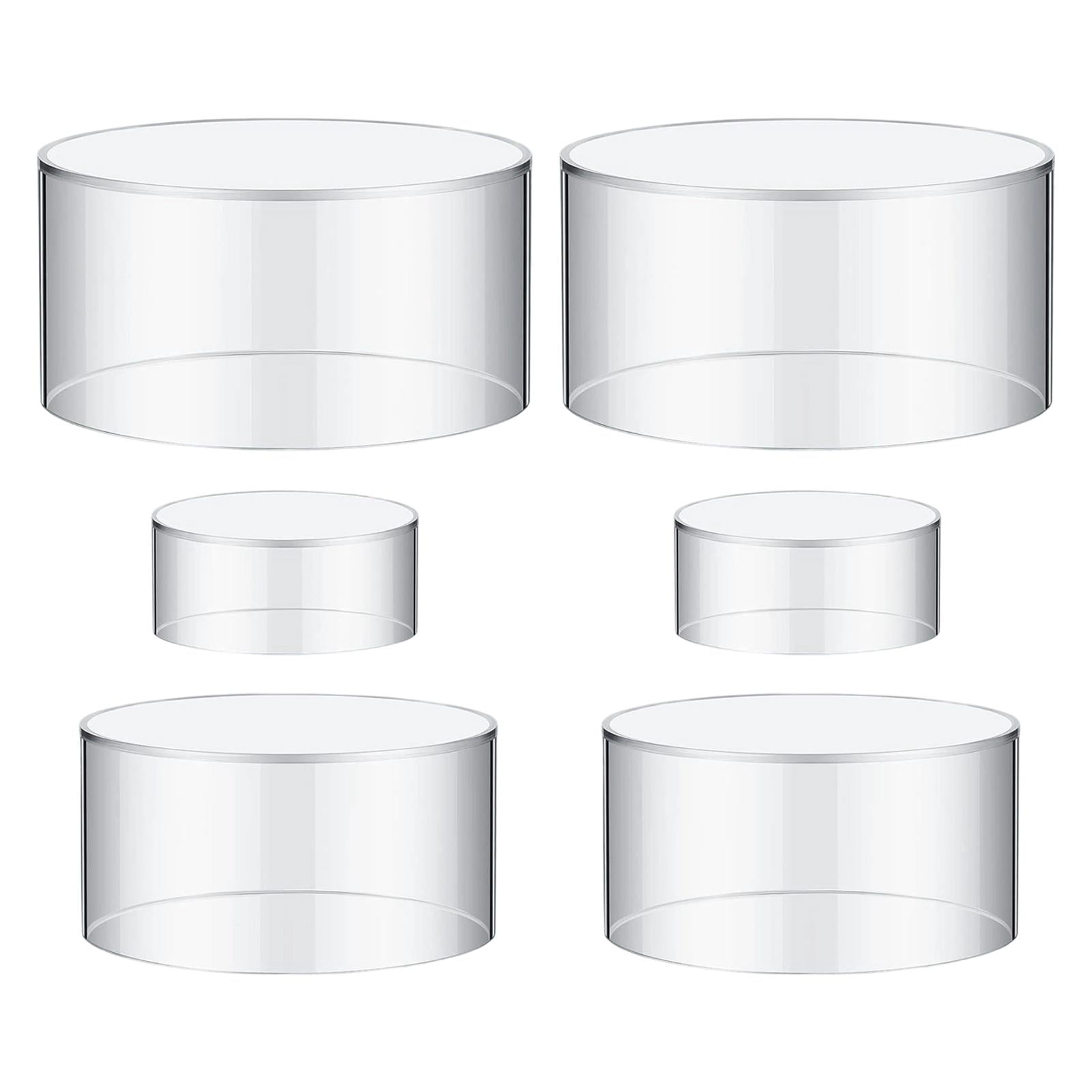 6 Pieces Circular Display Stand Acrylic Buffet Risers Transparent ...