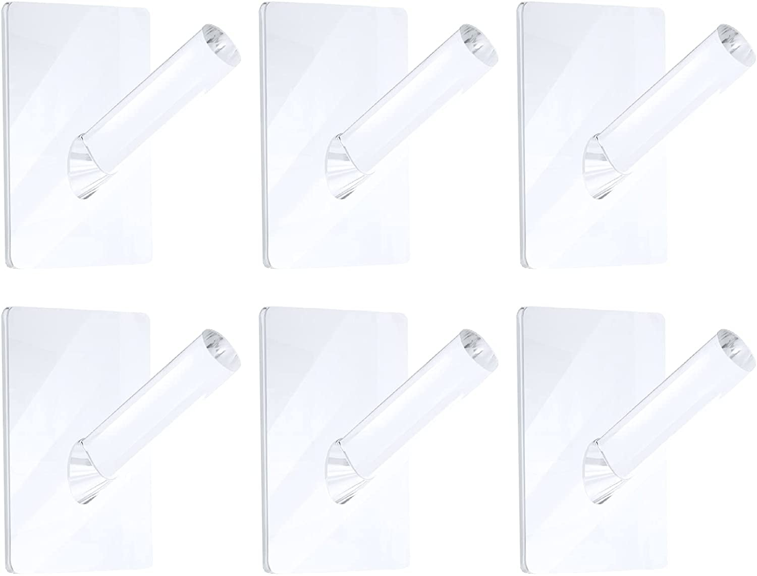 6 Pieces Clear Acrylic Hat Hooks for Wall Heavy Duty Wall Mounted Coat ...