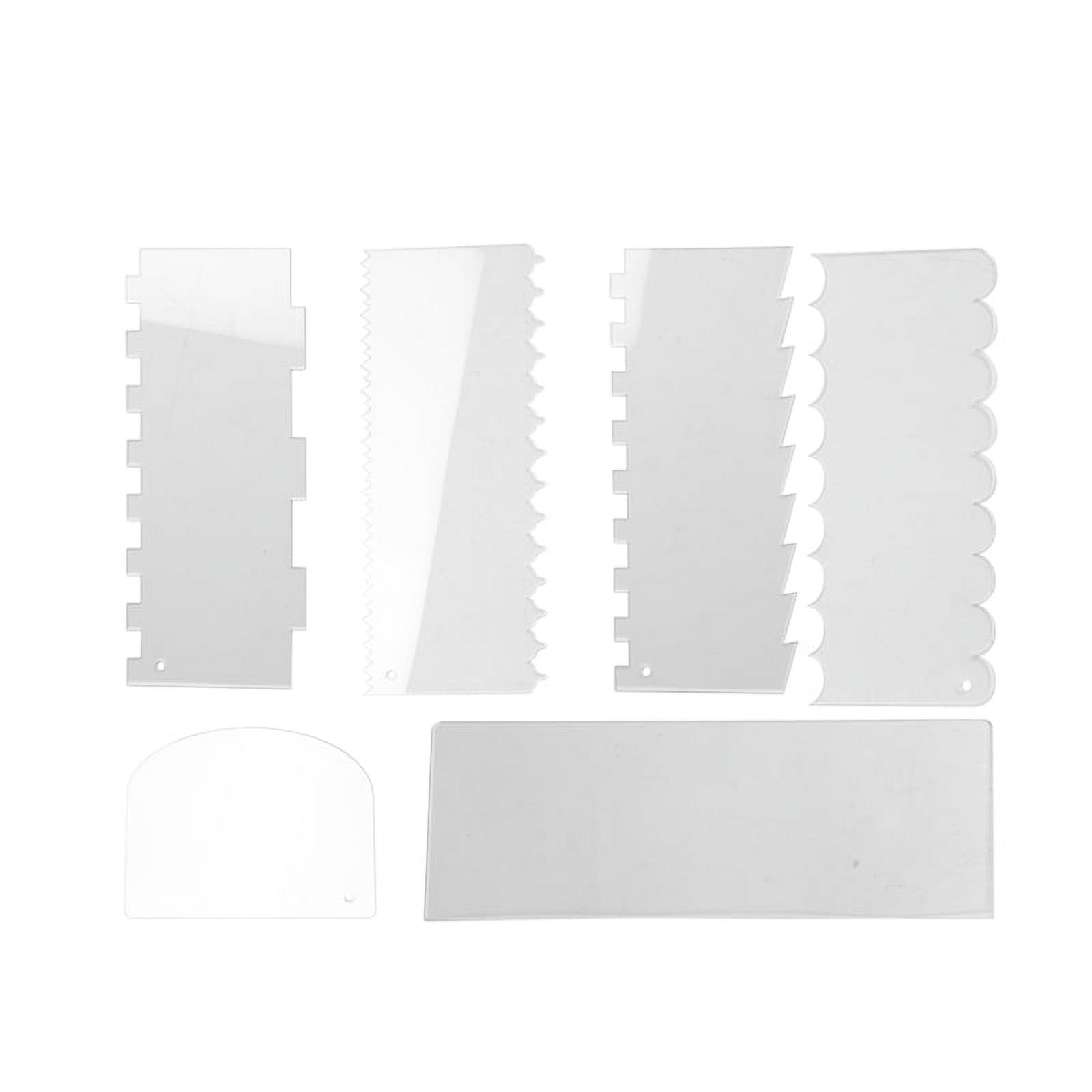 6 Pieces Clear Acrylic Icing Frosting Buttercream Large Cake Smoother ...