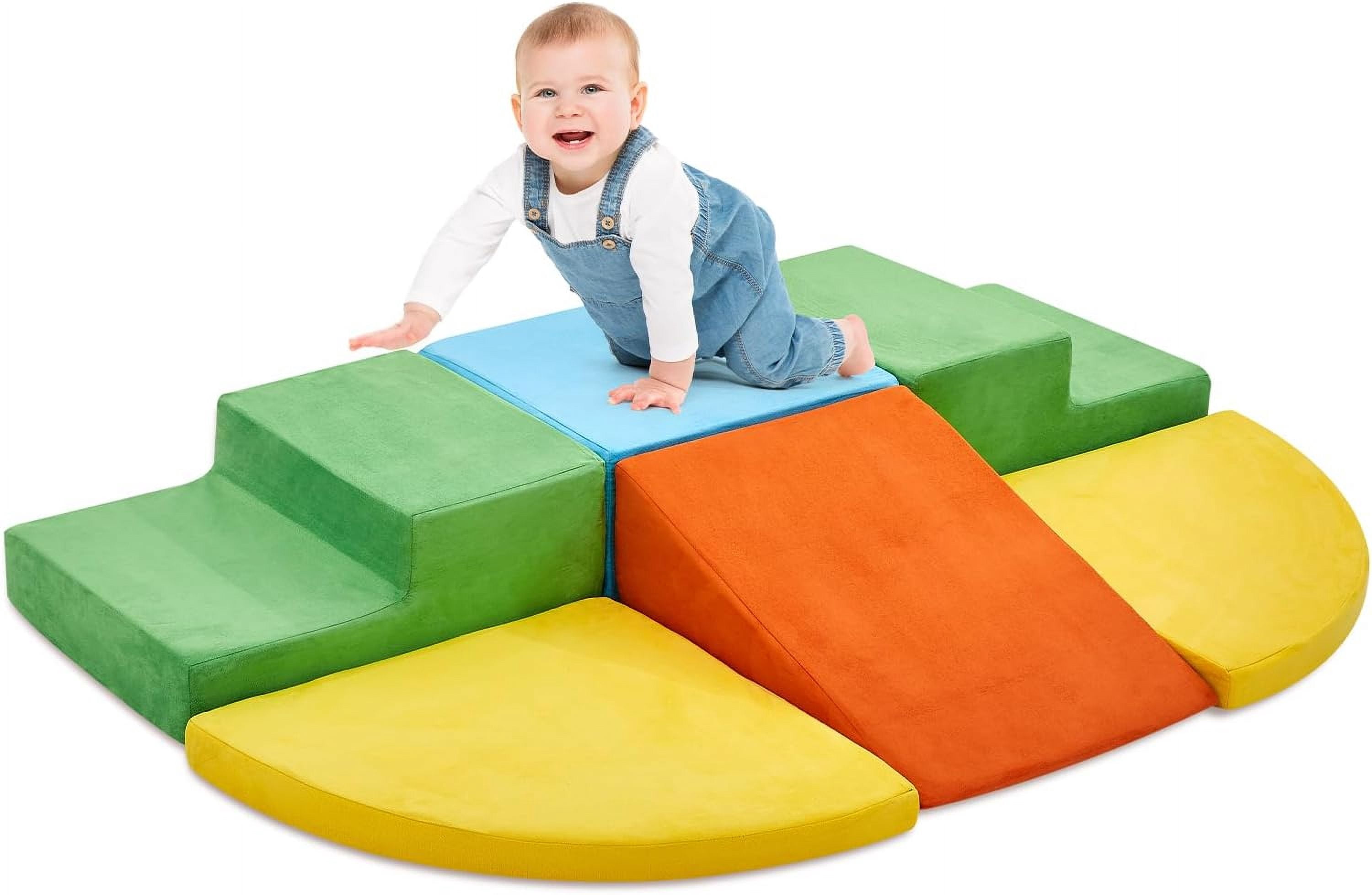 6 Pieces Climbing Toys for Toddlers, Climb & Crawl Soft Foam Block ...