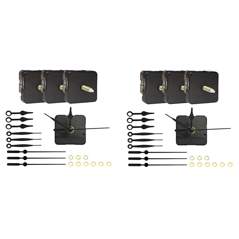 6 Pieces Clock Movements DIY Wall Clock Battery Operated Mechanism ...