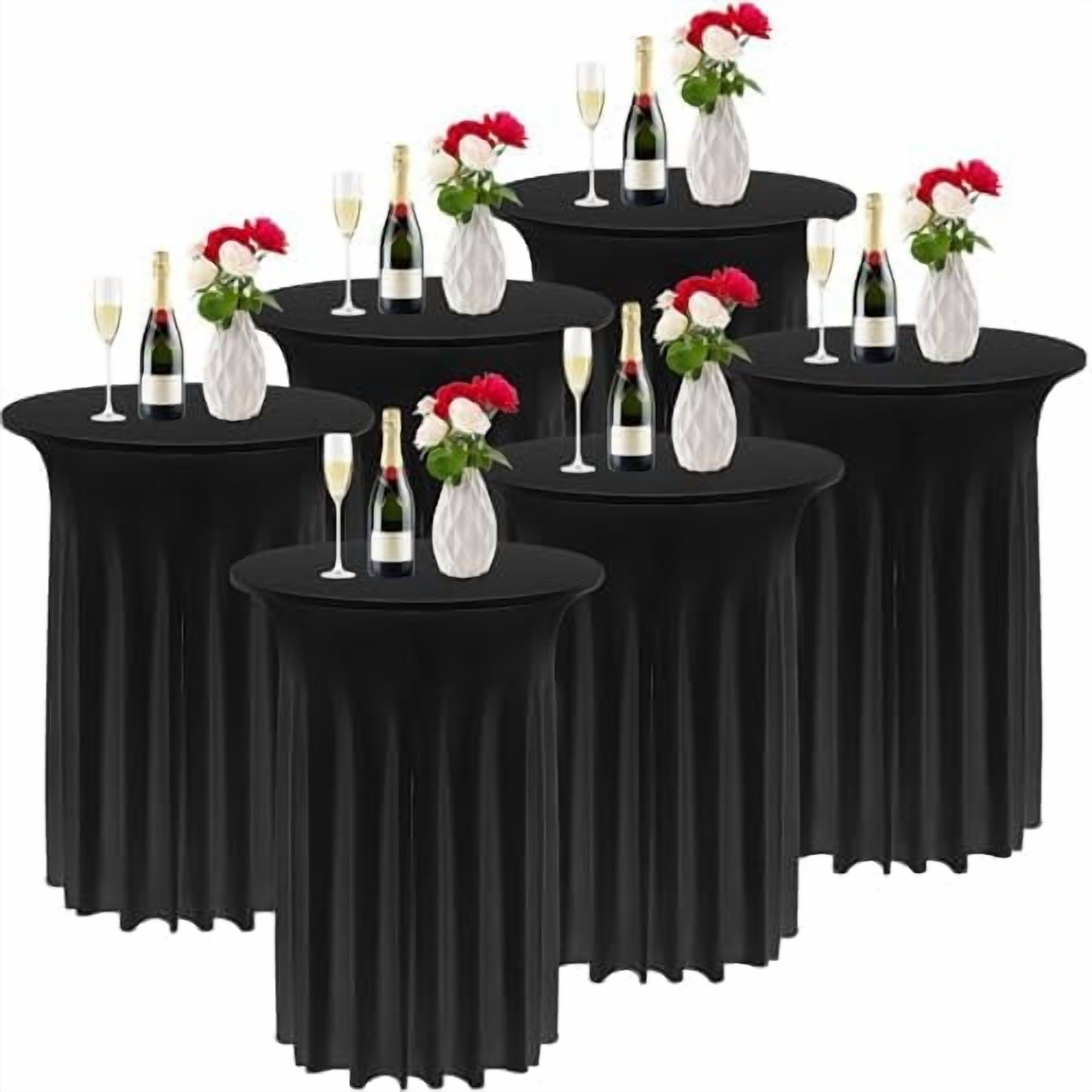6 Pieces Cocktail Table Skirt Round Cocktail Table Covers 32 x 43 Inch ...