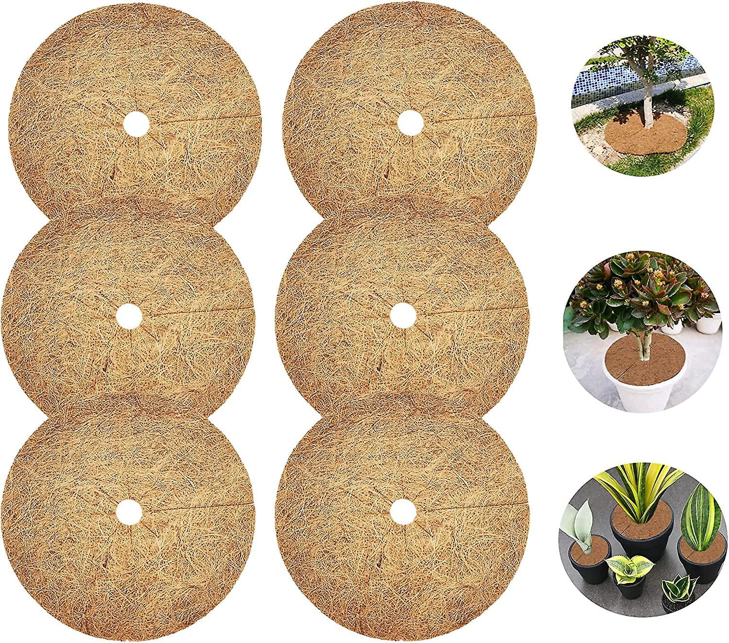 6 Pieces Coir Plant Mat, Coir Disc, Coir Mulching Disc, Winter ...