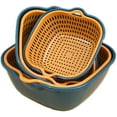 6 Pieces Colander Bowl Strainers Set,Plastic Kitchen Double Layered ...