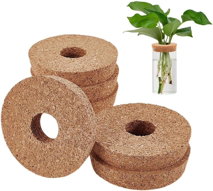 6 Pieces Cork Lids for Glass Planter 3.94 Inch Dia Plant Cork Stopper ...