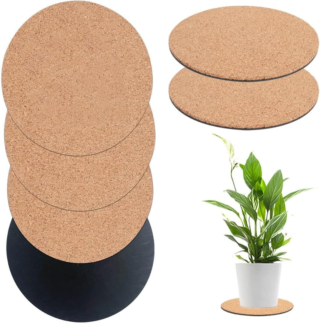 6 Pieces Cork Plant Coasters, 6 Inch Large Coasters for Drinks, Cork ...