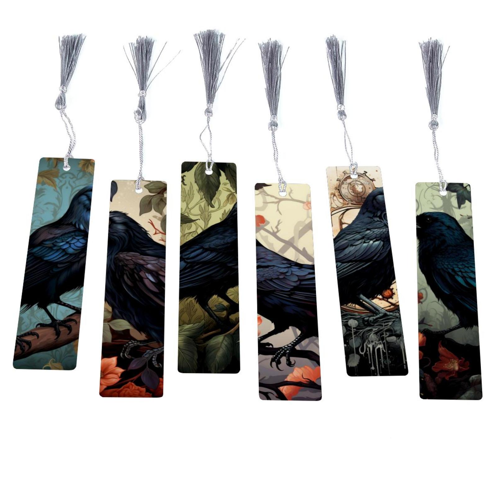 6 Pieces Crow Bookmarks with Tassel - Walmart.com