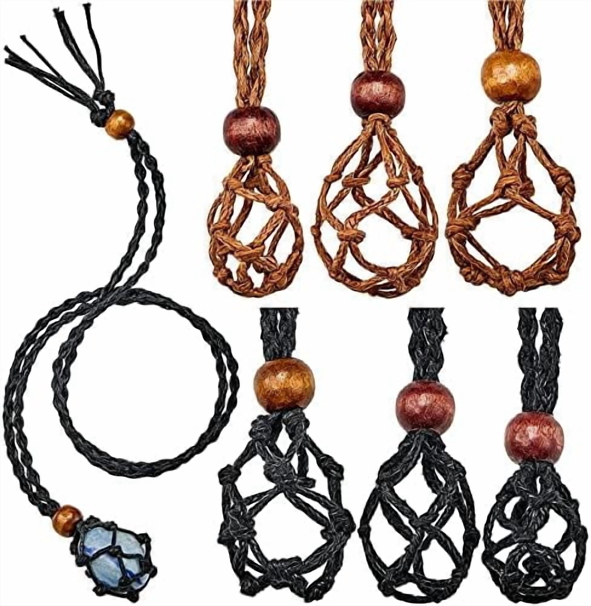 6 Pieces D20 Necklace Cord Empty Stone Holder Empty Necklace Holder ...