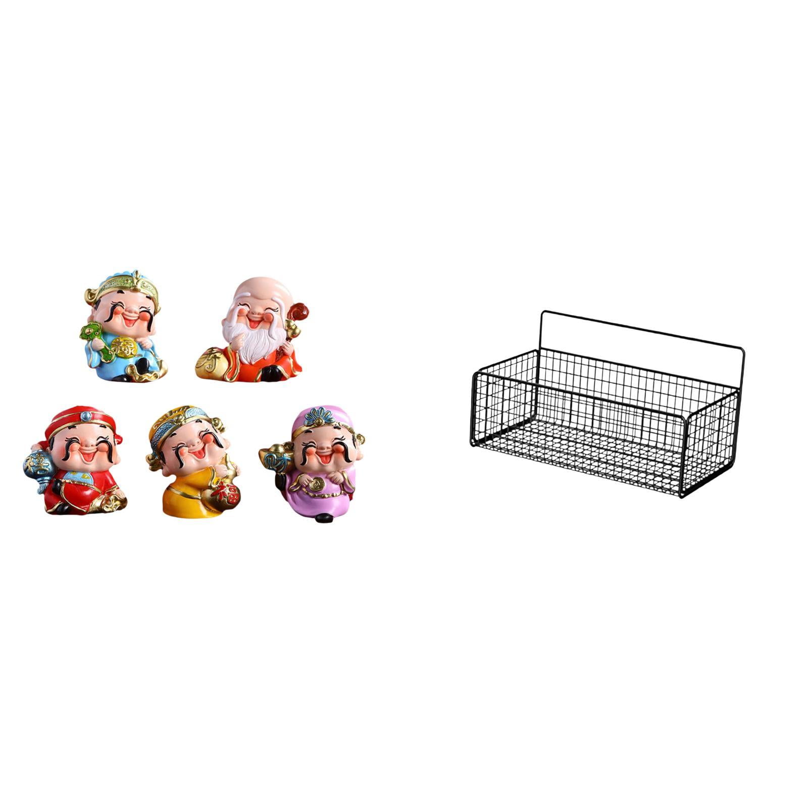 6 Pieces Desktop Figurine Storage Basket Organizer Resin and Iron ...