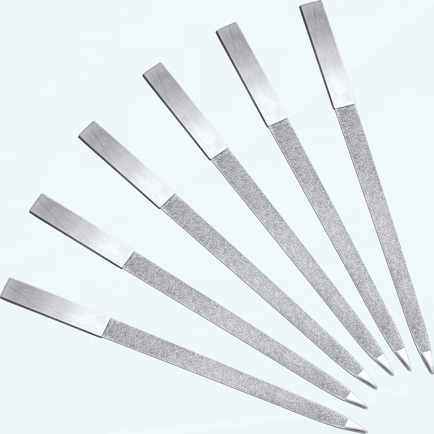 6 Pieces Diamond Nail File Stainless Steel Double Side Nail File Metal ...