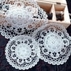 10 Hand Crochet Round Lace Doilies Lot French Country Table Coasters ...