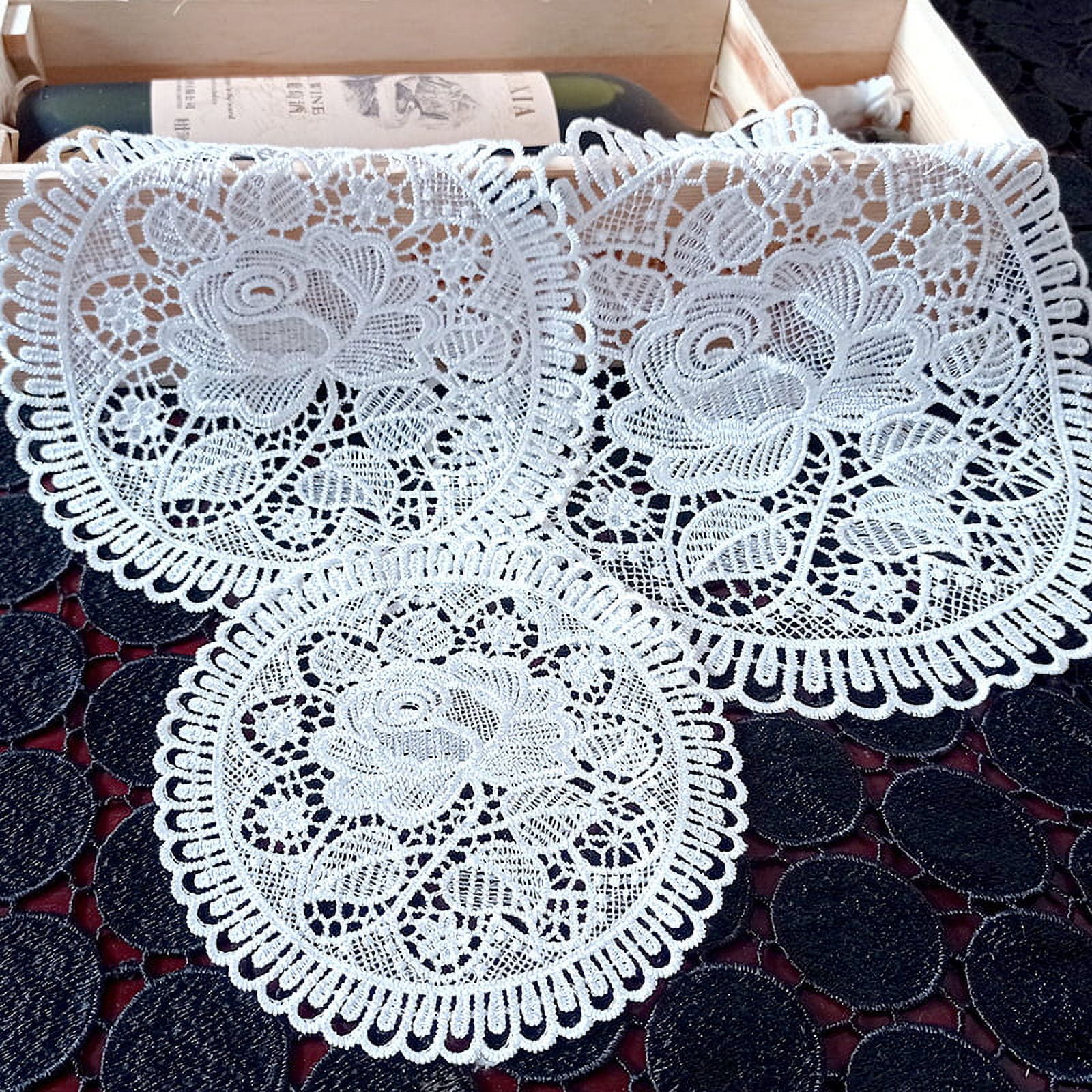 6 Pieces Doilies Crochet Round Lace Doily Handmade Placemats Crocheted ...