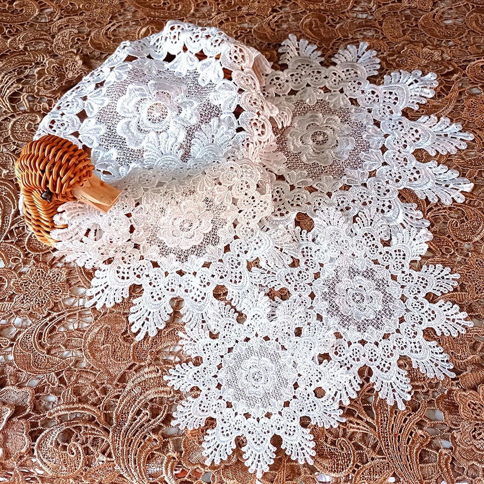 6 Pieces Doilies Crochet Round Lace Doily Handmade Placemats Crocheted ...