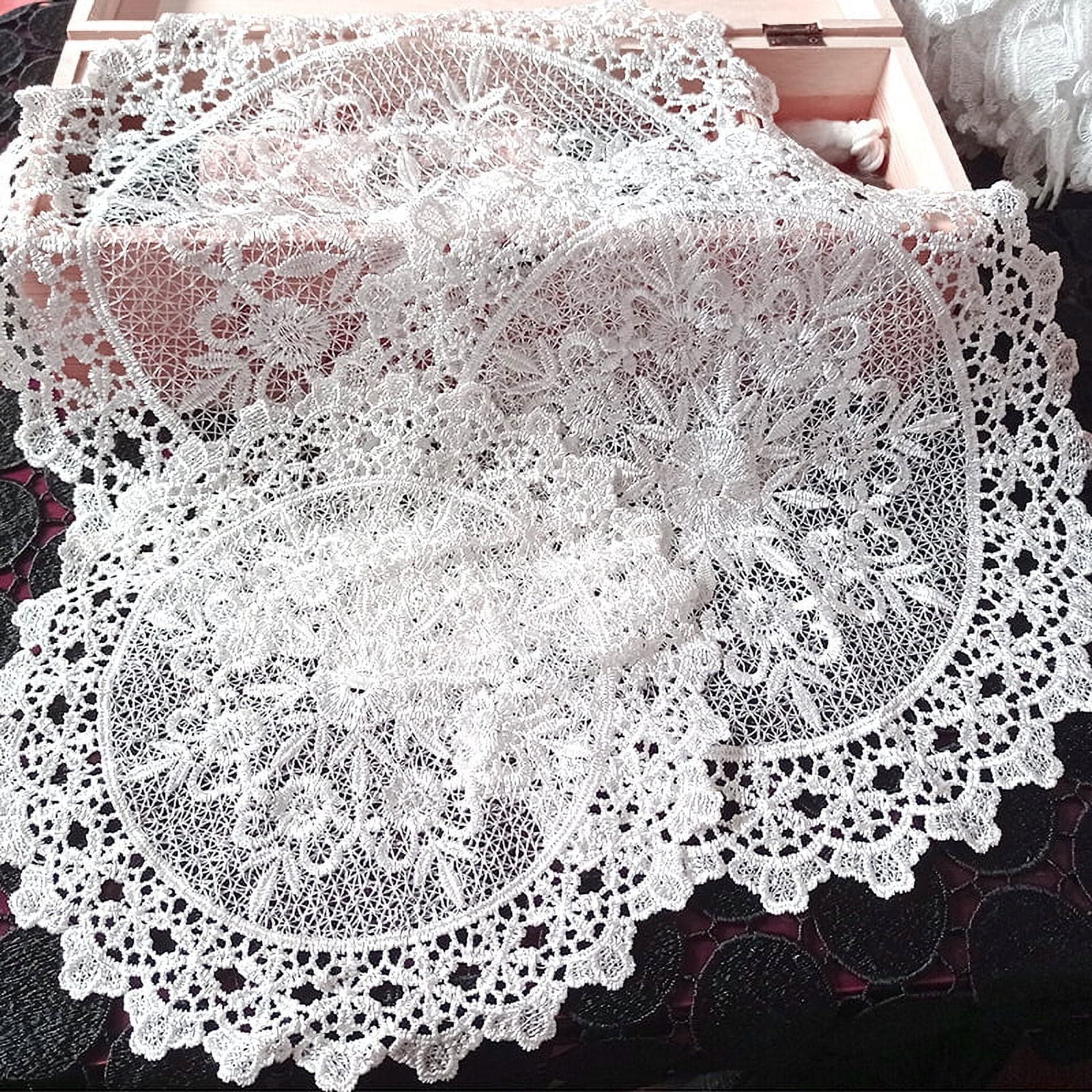 6 Pieces Doilies Crochet Round Lace Doily Handmade Placemats Crocheted ...