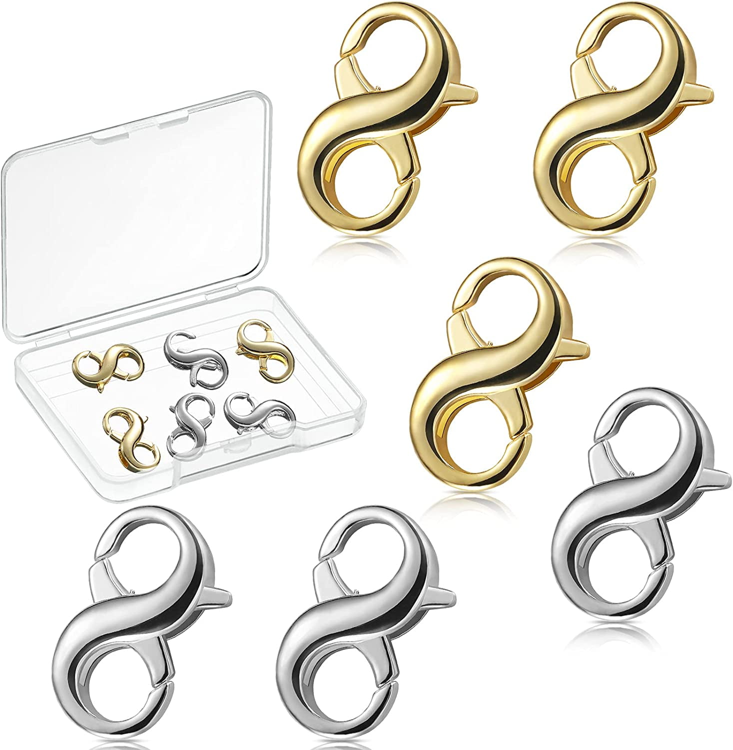 6 Pieces Double Lobster Shortener Clasp Necklace Clasp and Closures ...