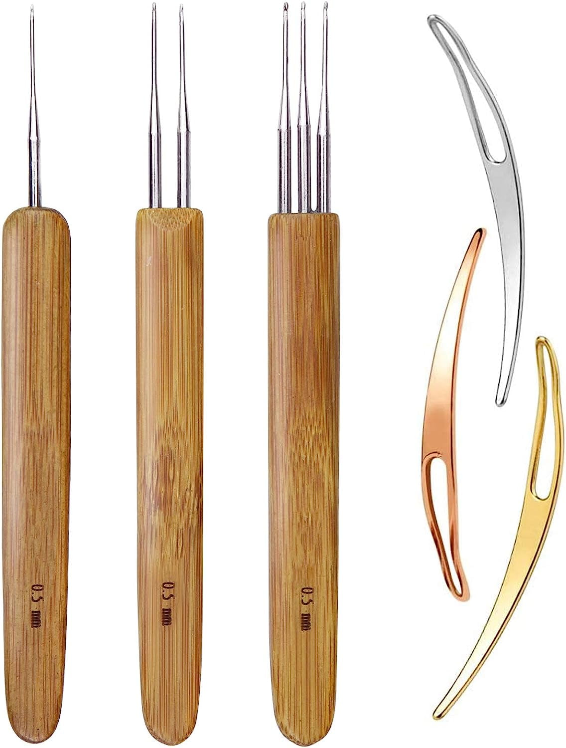 6 Pieces Dreadlock Crochet Hook Set Including Dreadlocks Crochet Hair ...