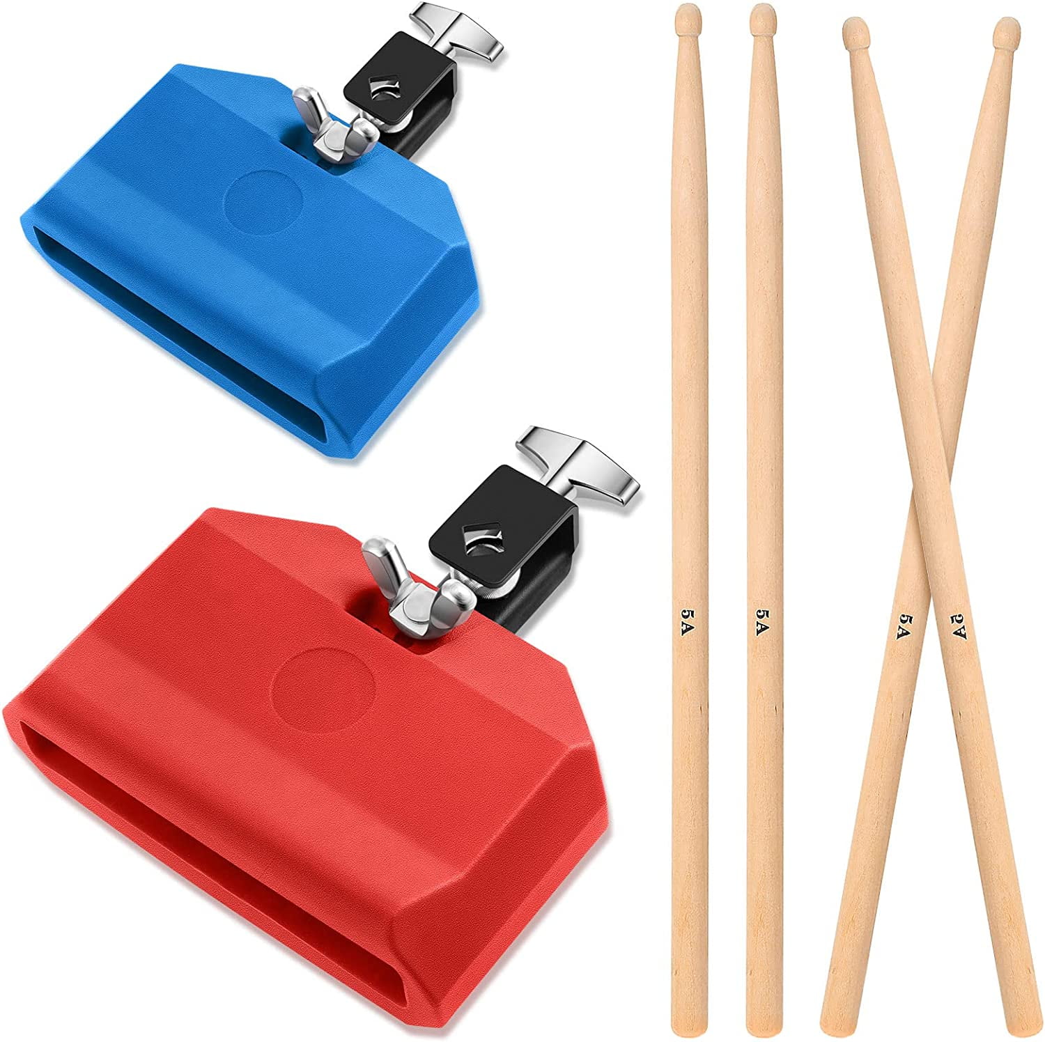 6 Pieces Drum Jam Block Musical Percussion Block with Maple Drum Sticks ...