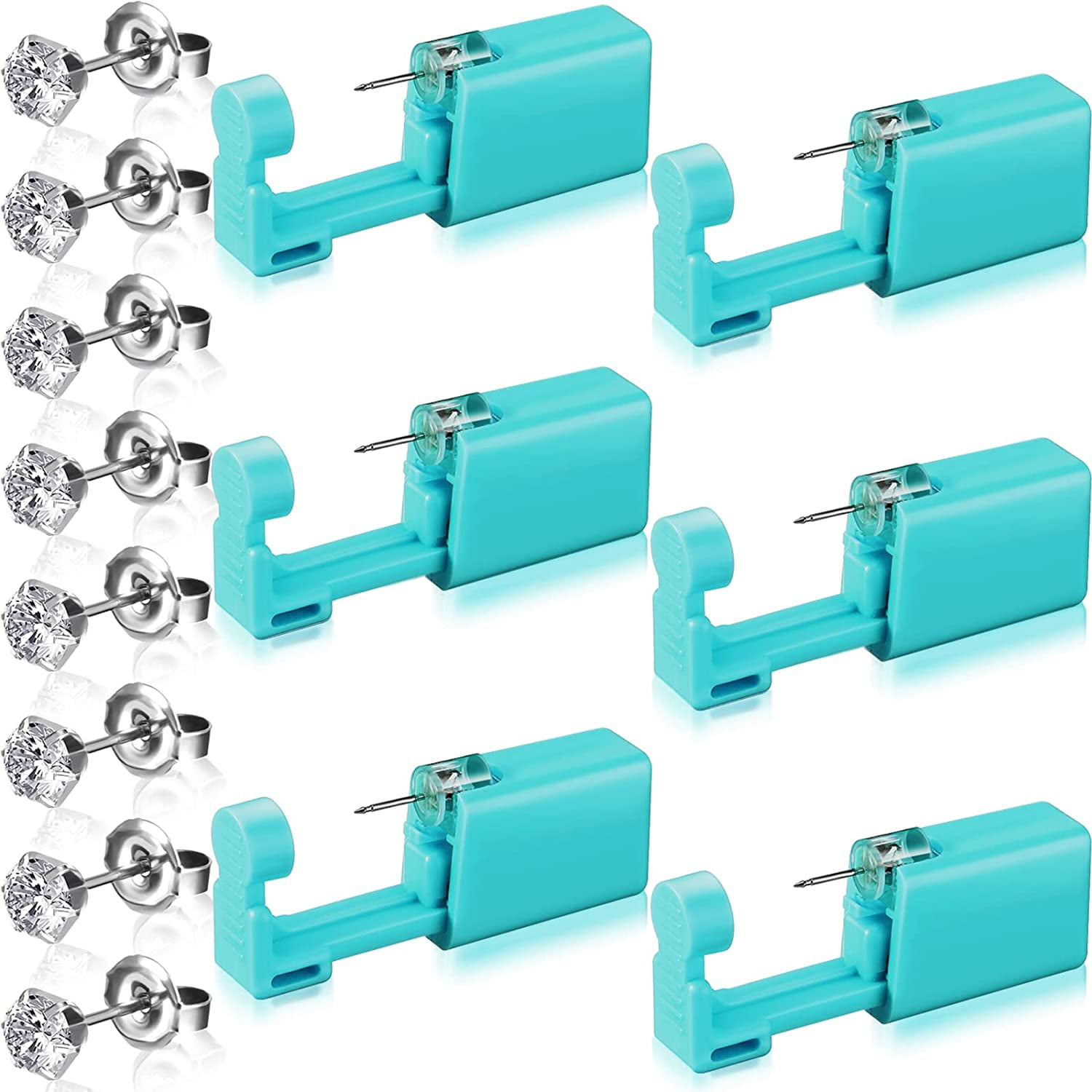 6 Pieces Ear Piercing Gun Kit Disposable Nose Piercer Self Ear Pierce ...