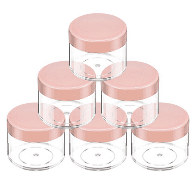 6 Pieces Empty Clear Plastic Jars with Lids Round Storage Containers ...