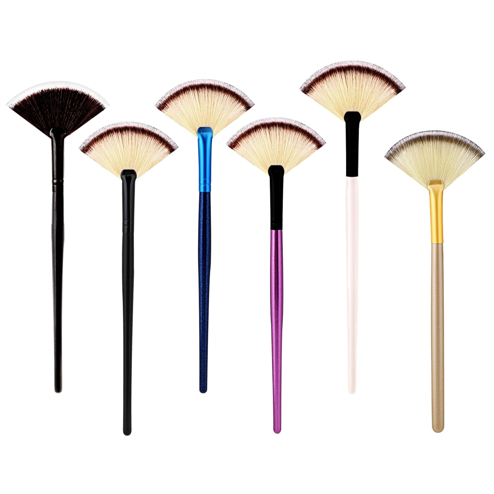 6 Pieces Fan Facial CM31 Brushes Slim Soft Face Mask Brush Applicator ...