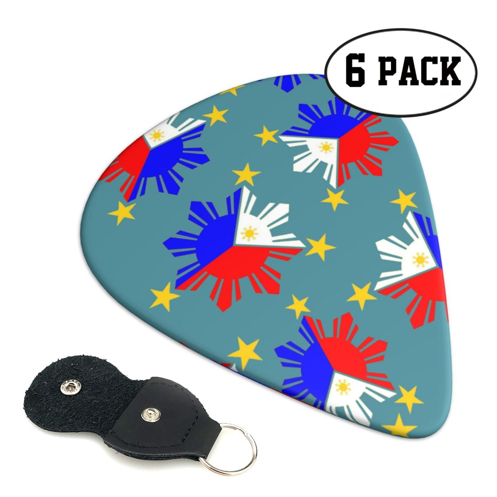 6 Pieces Filipino Flag Stars Sun Pattern Guitar Picks for Guitar Bass ...