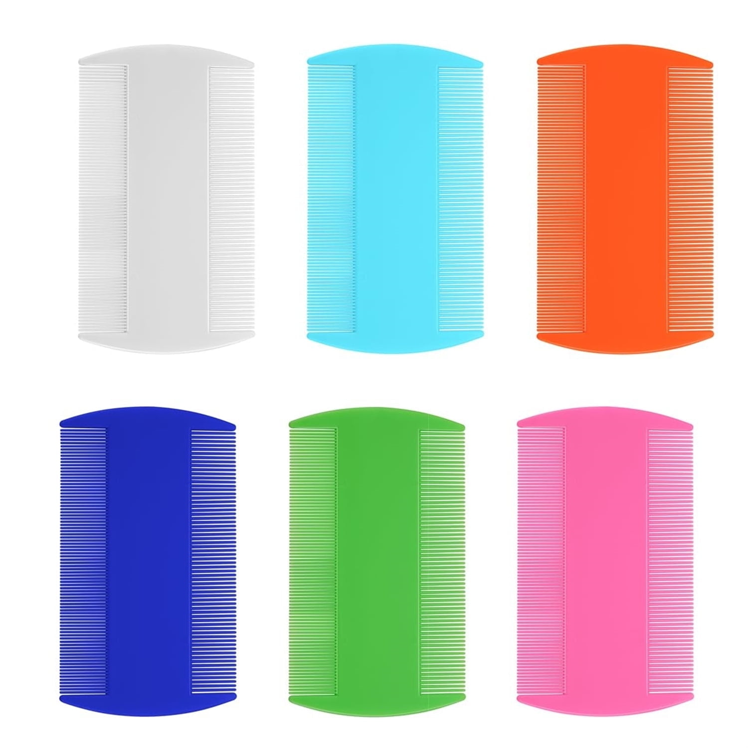 6 Pieces Flea Comb for Cats,Plastic Double Sided Fine Tooth Combs,Kids ...