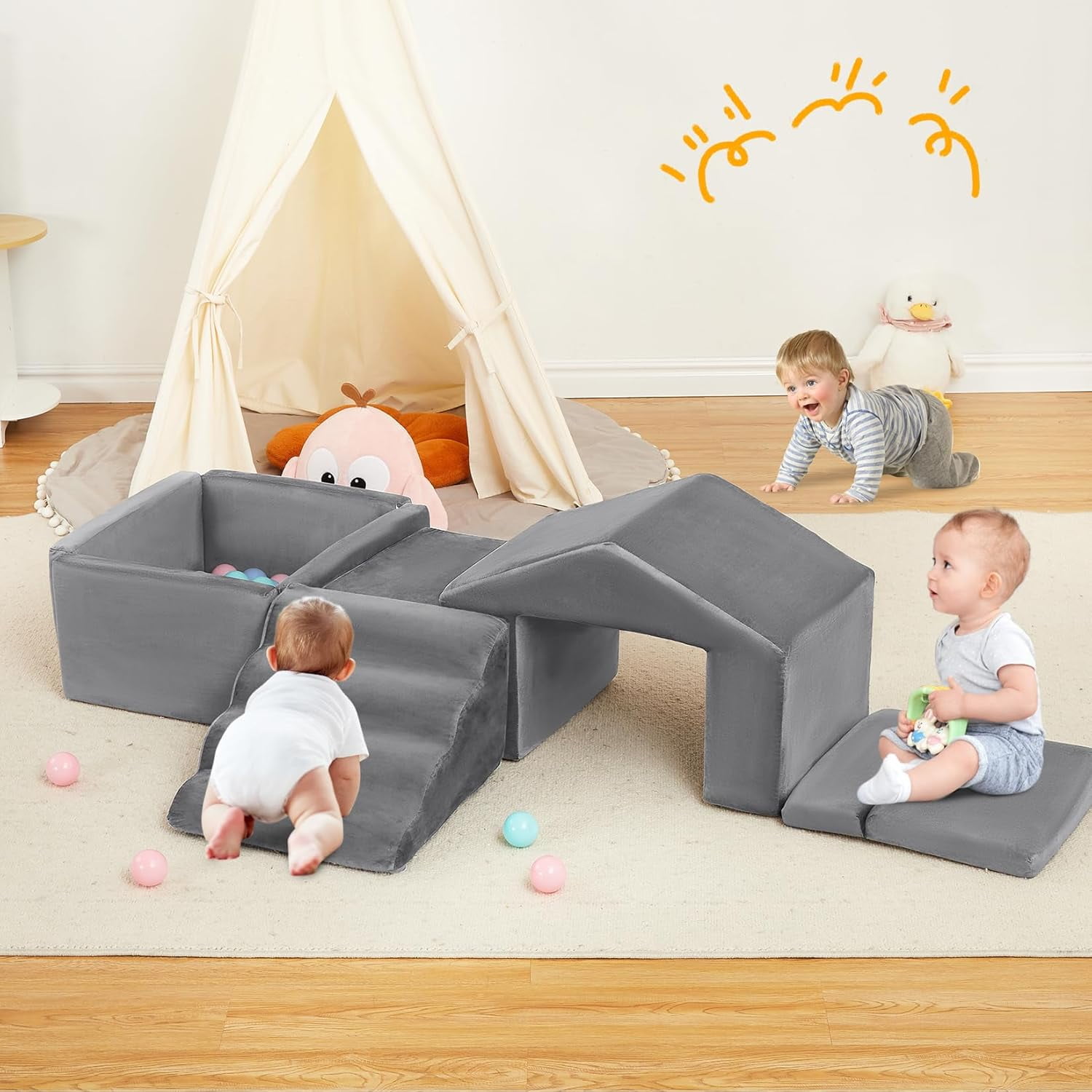 6 Pieces Foam Climbing Blocks for Toddlers, Toddler Climbing Blocks ...