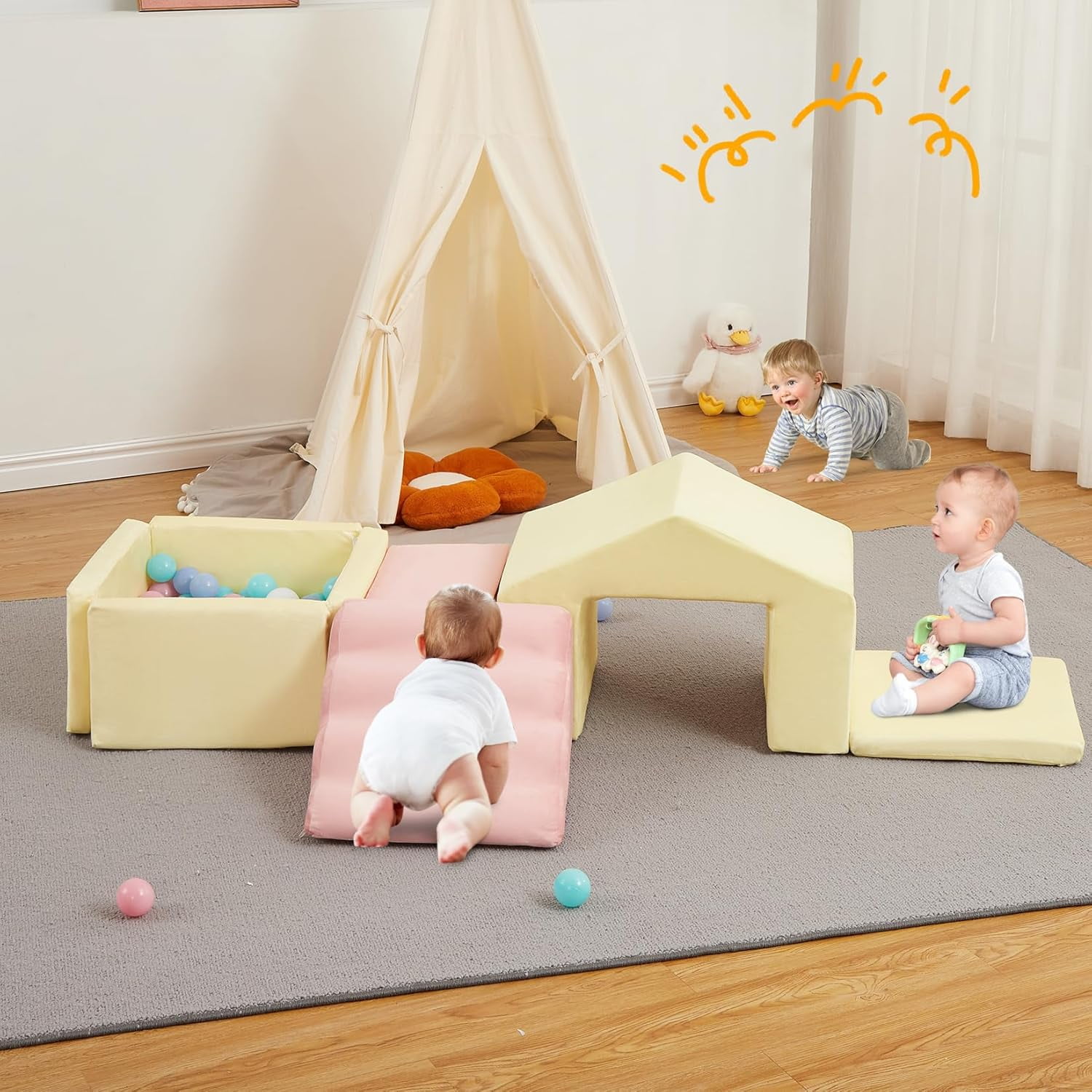 6 Pieces Foam Climbing Blocks for Toddlers, Toddler Climbing Blocks ...