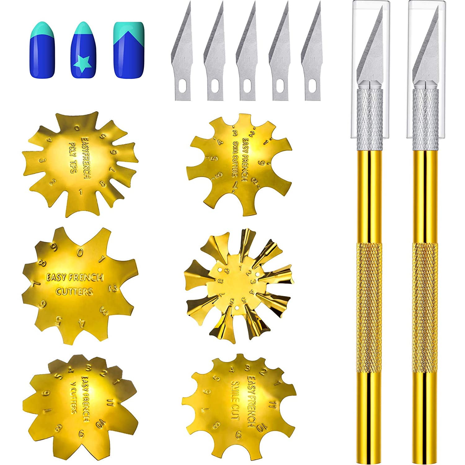 6 Pieces French Nail Trimmer Stainless Steel French Tip Cutters Smile ...