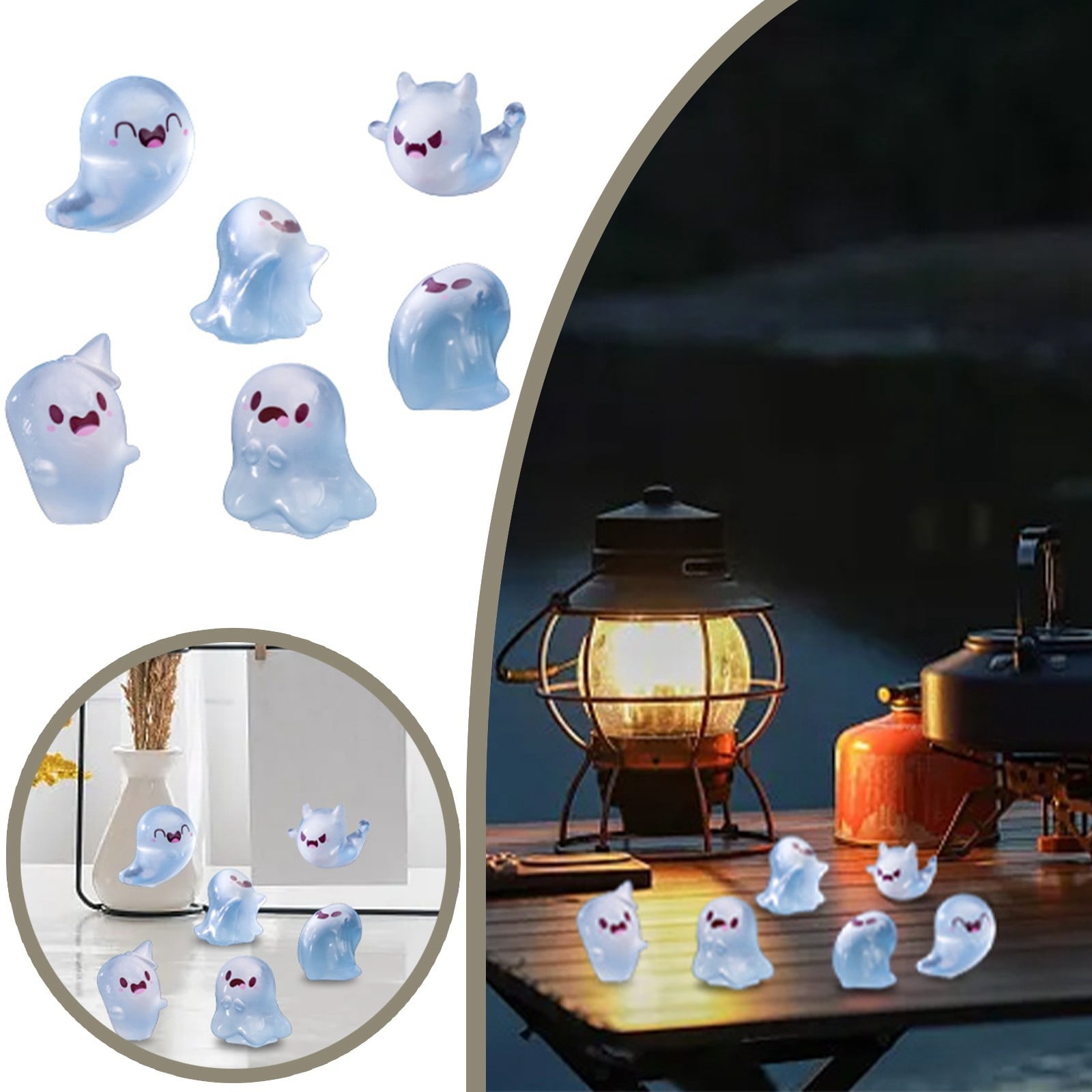 6 Pieces Glowing Mini Resin Cute Micro Statues Luminous Resin Figures ...