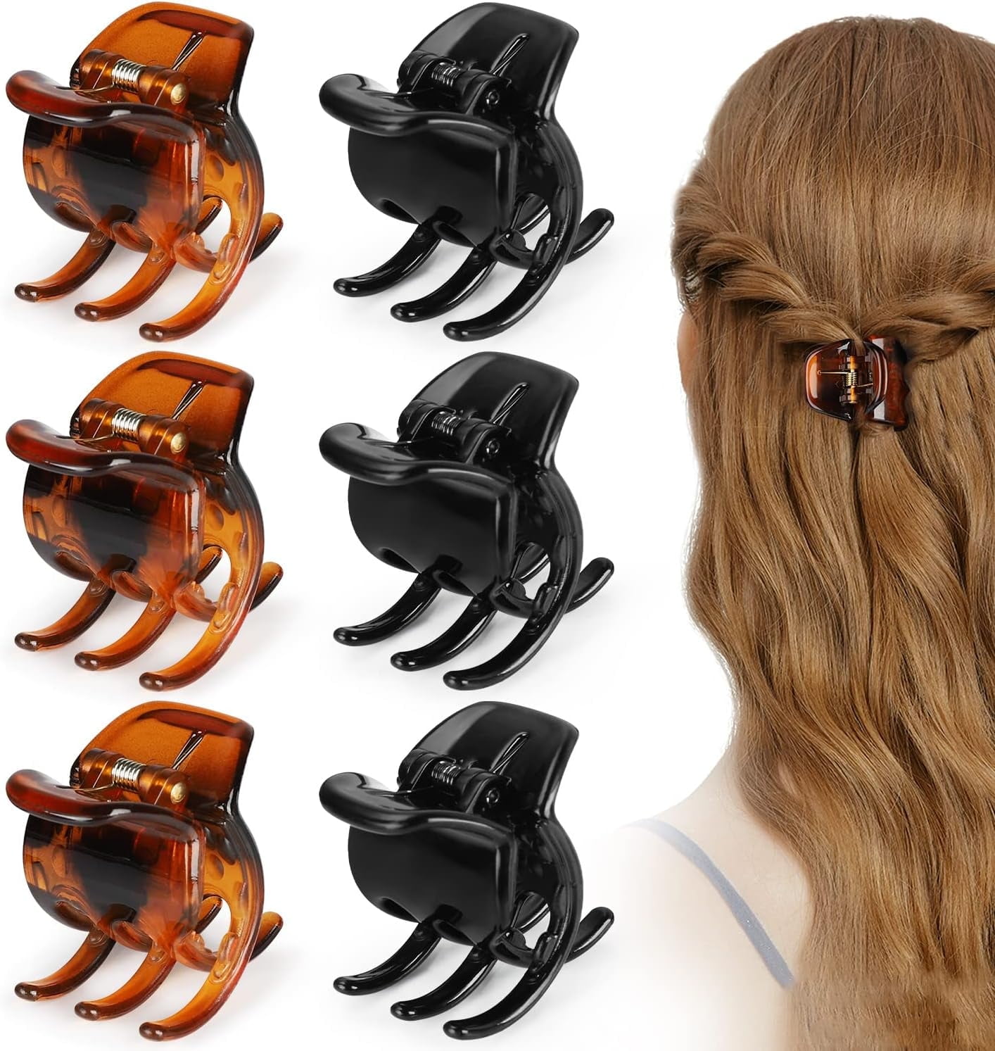Trinyaa 6 Pieces Hair Claw Clips, Medium Size 1.3 Inch Jaw Clips for ...