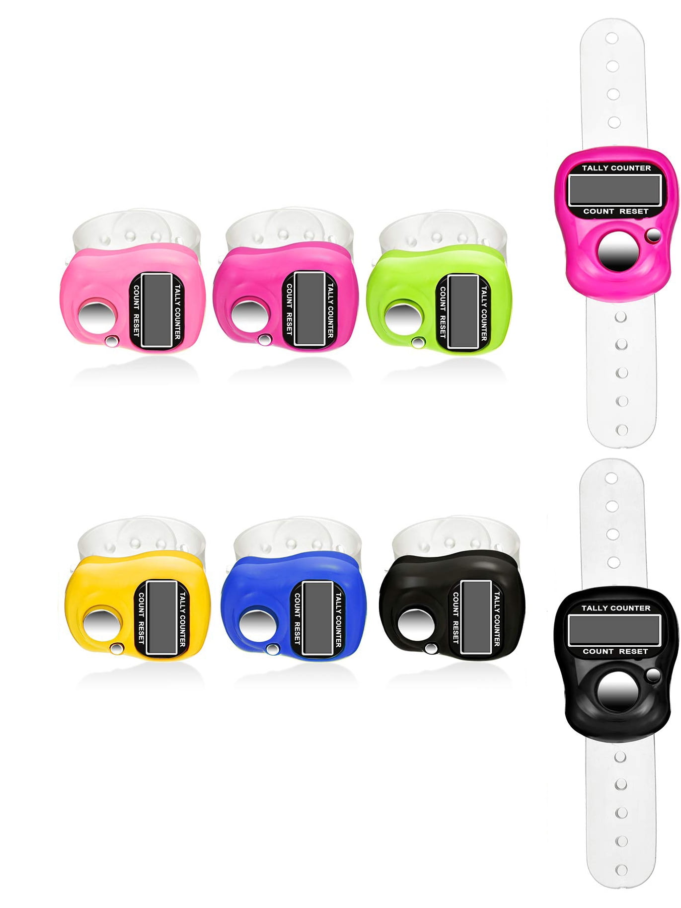 6 Pieces Hand Tally Counter 5 Digital Finger Counter Clickers ...