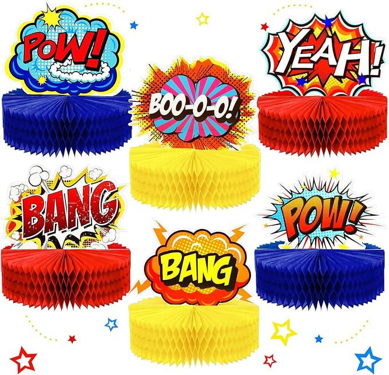 6 Pieces Hero Honeycomb Centerpieces Themed Party Decoration Table ...