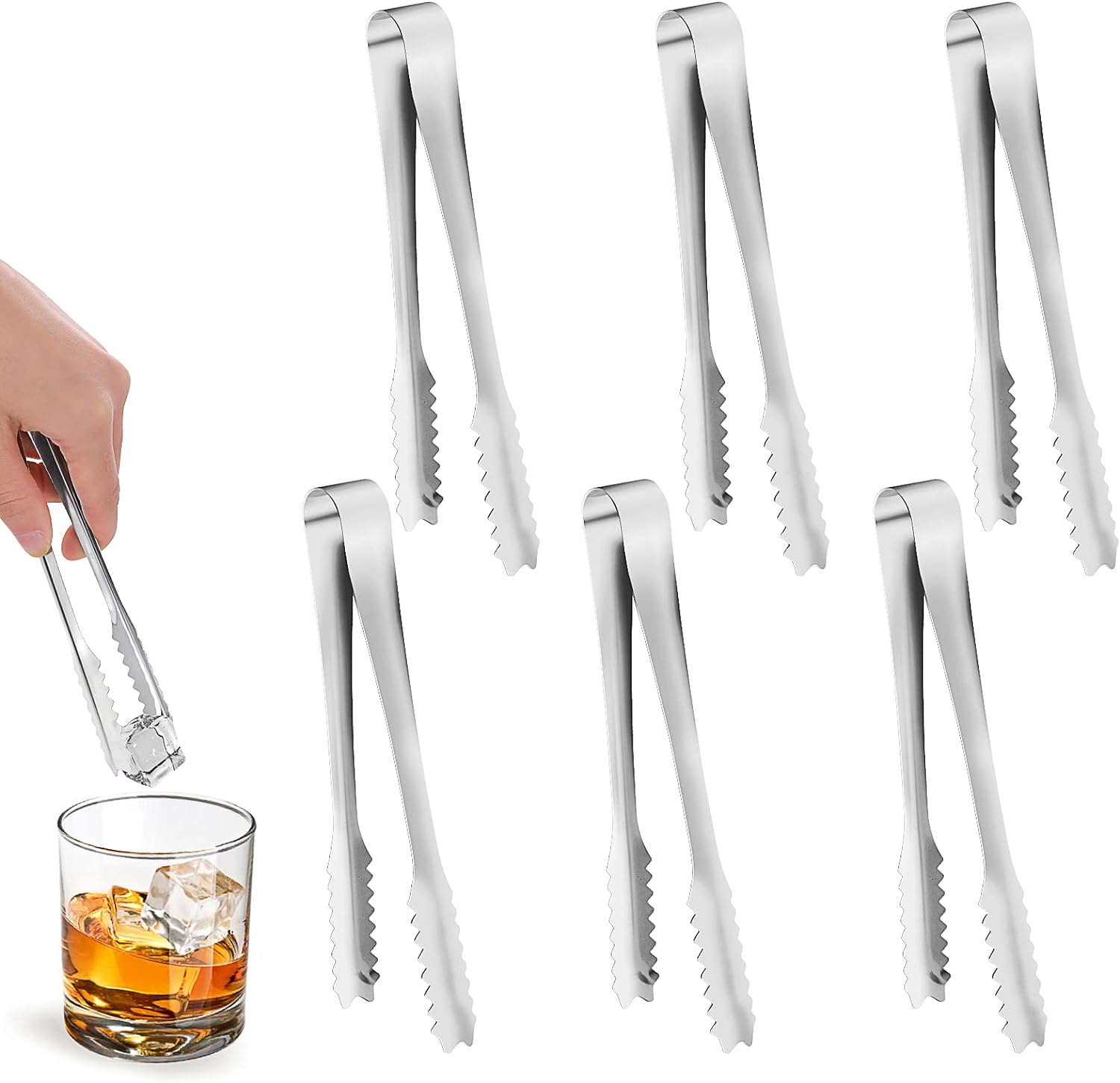 6 Pieces Ice Sugar Tongs, Stainless Steel Tongs Mini Sweet Tongs Small ...