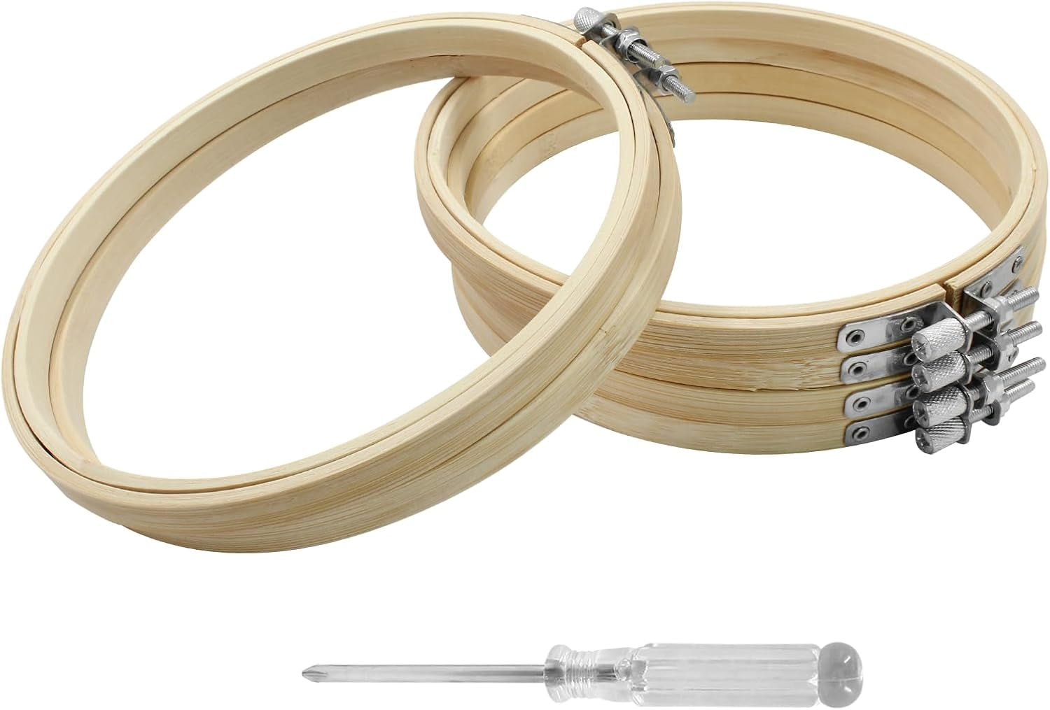 6 Pieces 6 Inch Embroidery Hoops, Round Wood Embroidery Hoops ...