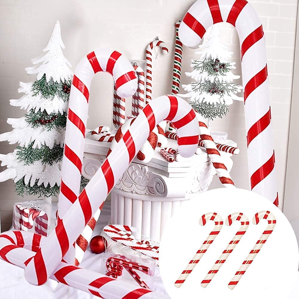 TETOU 6pc Large Inflatable Christmas Candy Cane Balloons, Outdoor Yard ...