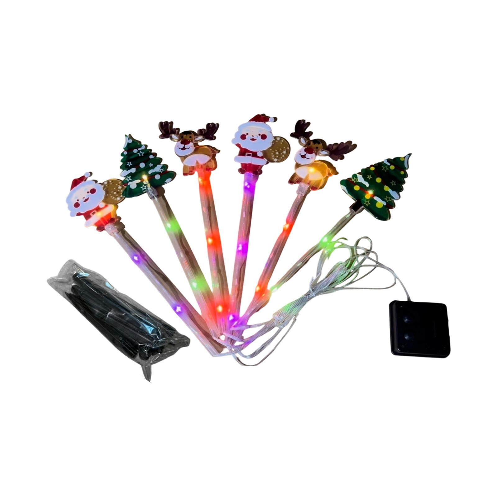 6 Pieces LED Christmas Pathway Lights Garden Solar Powered Acrylic ...