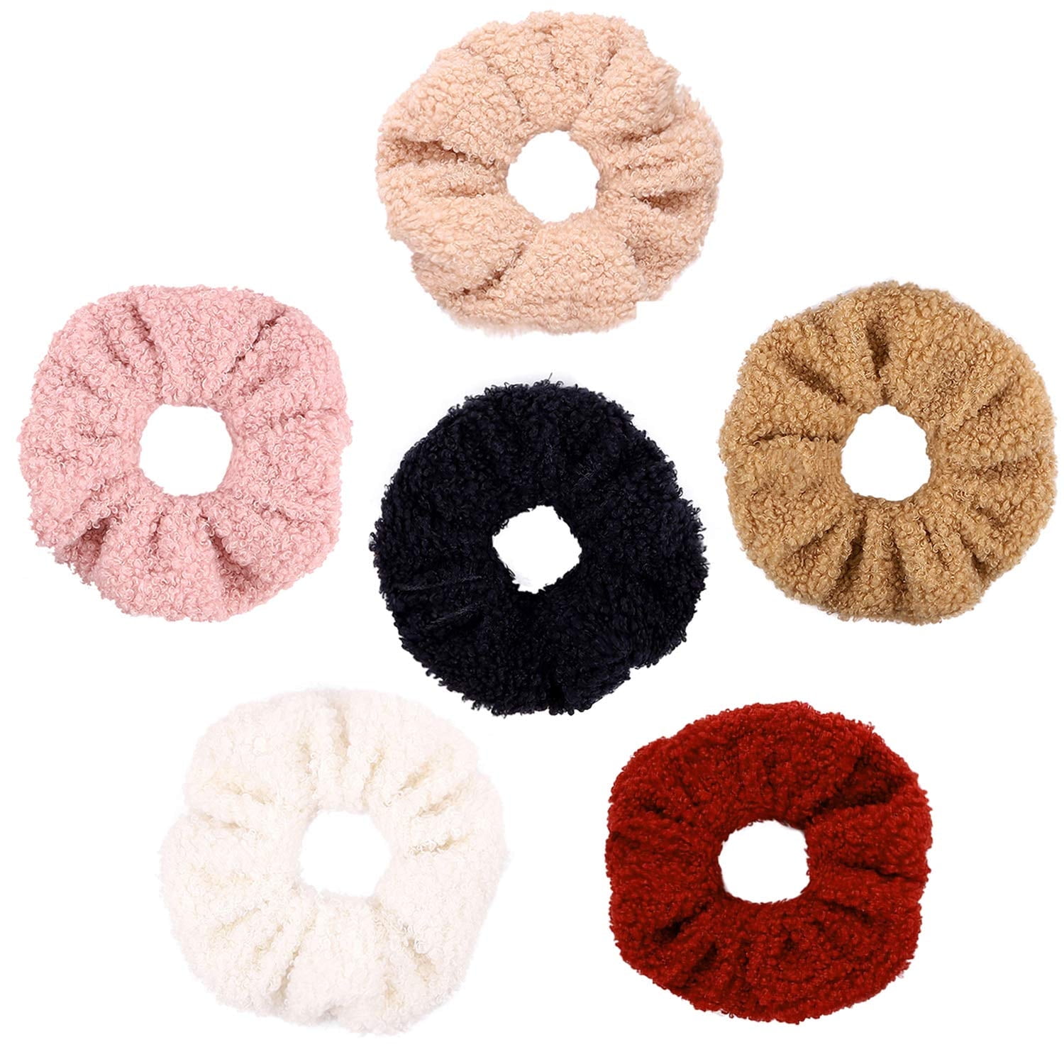 6Pcs Large Microfiber Hair Scrunchies, Soft Ponytail Holder, Wet/Dry ...