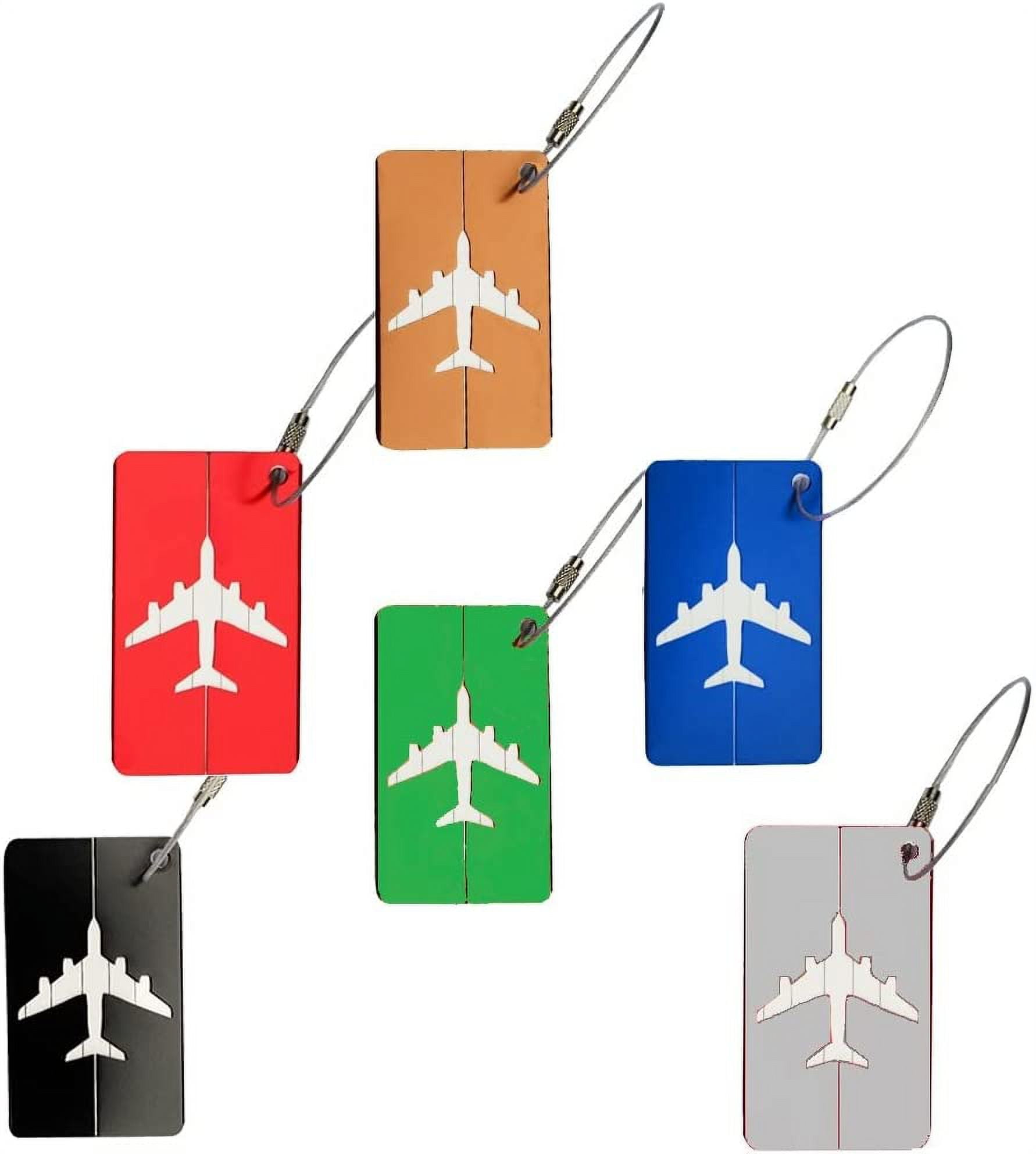 6 Pieces Luggage Tags Business Card Holder Aluminium Metal Travel ID ...