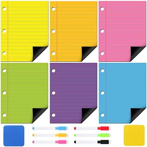 6 Pieces Magnetic to Do List for Fridge 8 x 10.5 Inch Colourful Dry ...