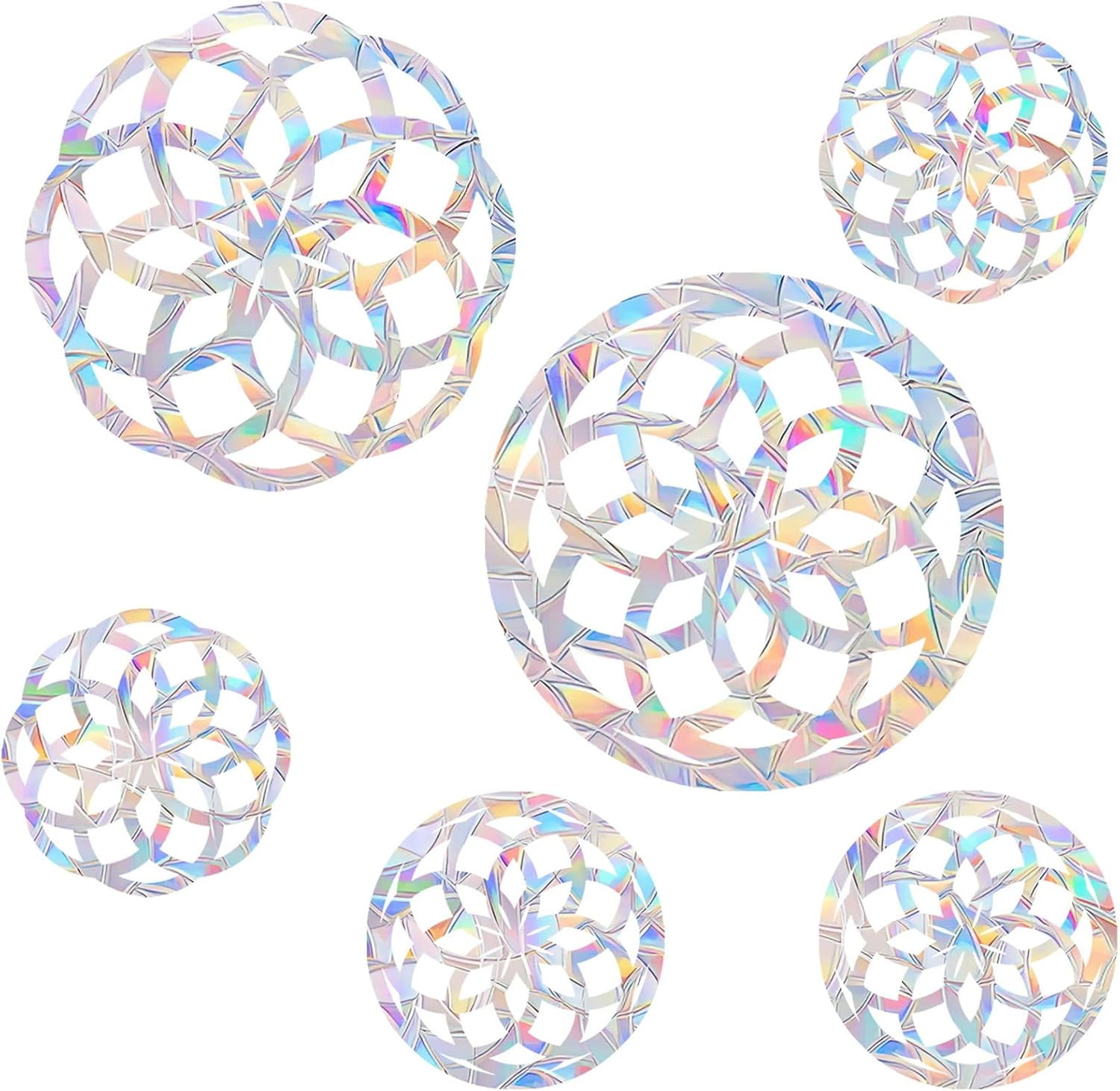 6 Pieces Mandala Window Clings - Anti-Collision Window Decals to Save ...