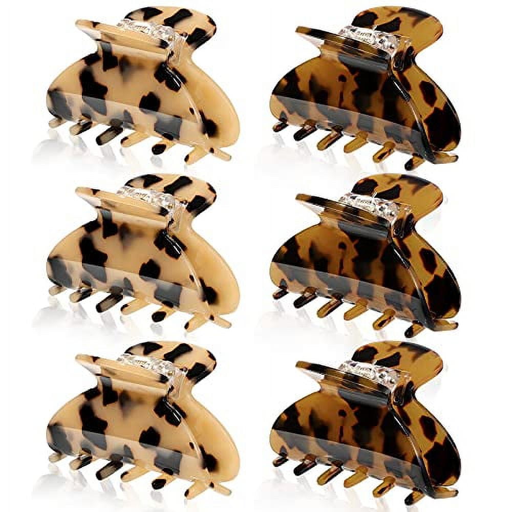 6 Pieces Medium Hair Claw Clips for Thin Hair 2.6 Inch Tortoise Shell ...