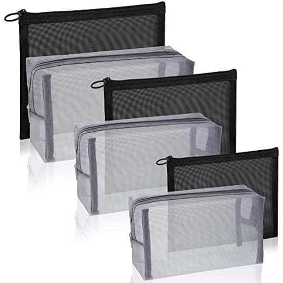 6 Pieces Mesh Makeup Bags Mesh Cosmetic Bag Portable Travel Organizing ...