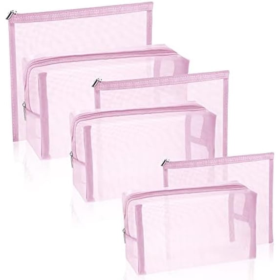 6 Pieces Mesh Makeup Bags Mesh Cosmetic Bag Portable Travel Organizing ...