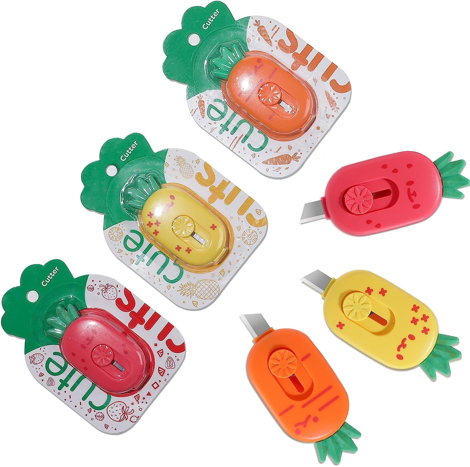 6 Pieces Mini Box Cutters Utility Retractable Art Knives Portable ...