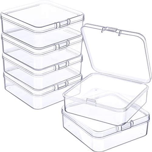 6 Pieces Mini Plastic Clear Beads Storage Containers Box for Collecting ...