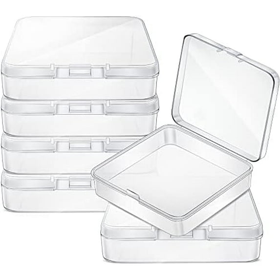 6 Pieces Mini Plastic Clear Beads Storage Containers Box for Collecting ...