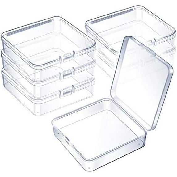 6 Pieces Mini Plastic Clear Beads Storage Containers Box for Collecting ...