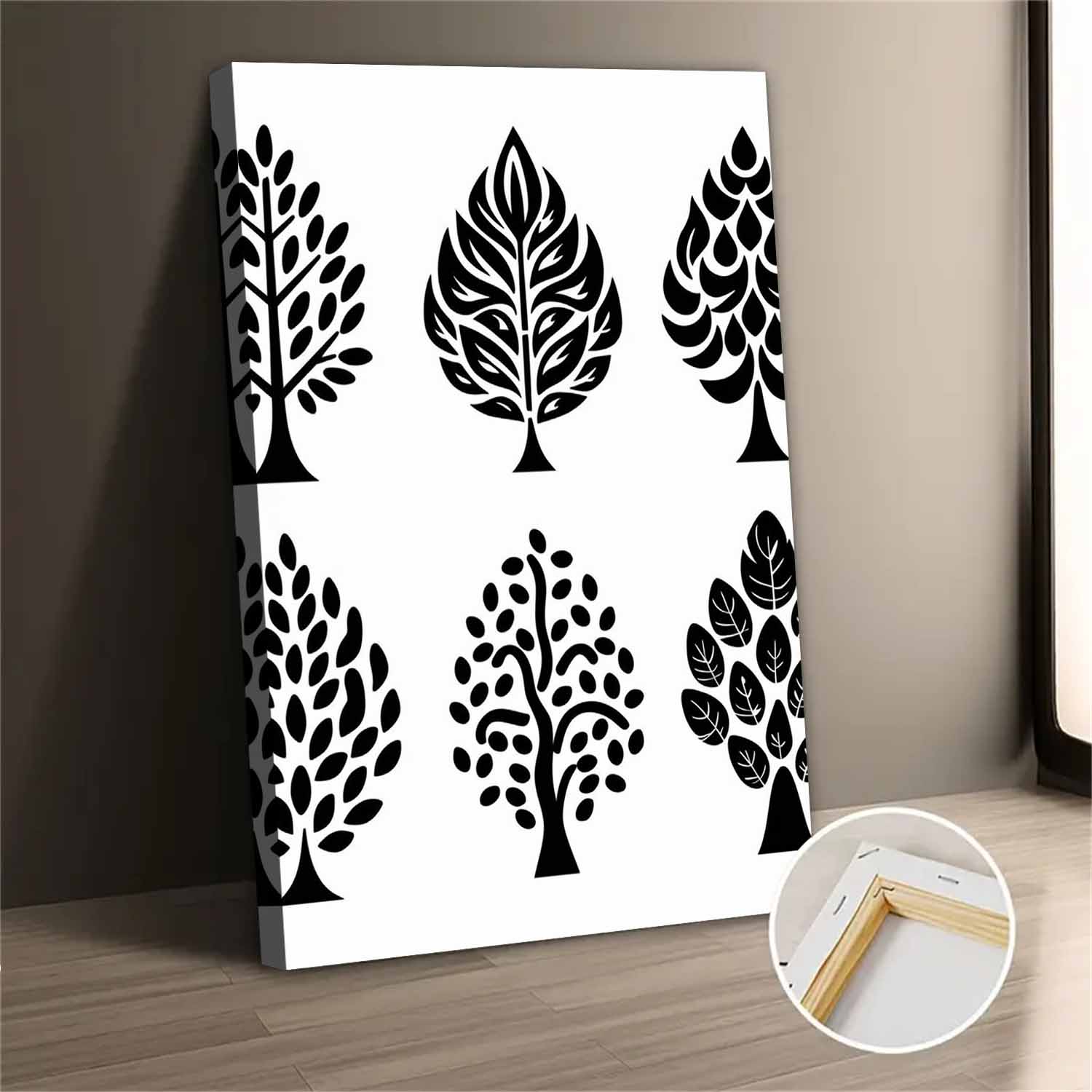 6 Pieces Modern Black Tree Canvas Wall Art Prints - Walmart.com