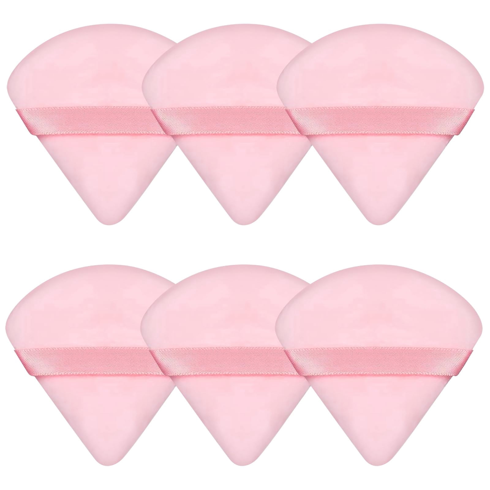 6 Pieces Pink Powder Puff Face Soft Triangle for Loose and Body Powder ...